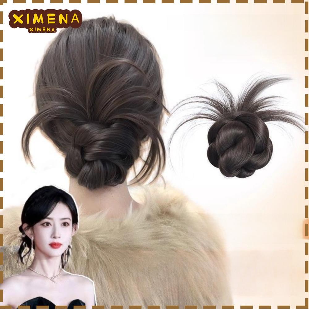 XIMENA Hair Bun Claw Clip, Natural Black Brown Bun Head Wig, Fashion ...