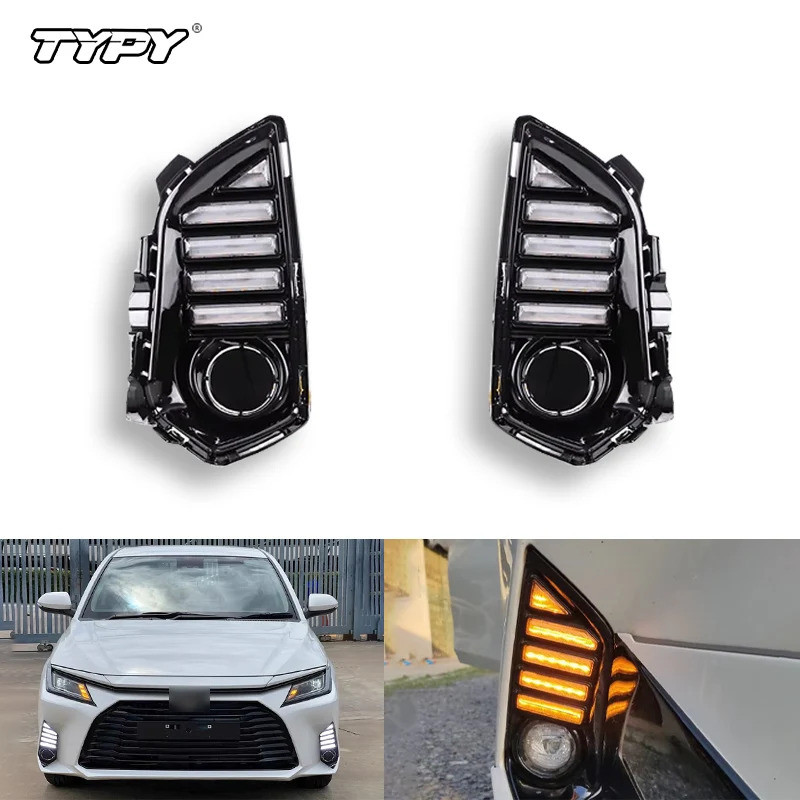 TYPY Led Fog Lamp DRL For Toyota Yaris Ativ Vios 2022 2023 Daytime ...