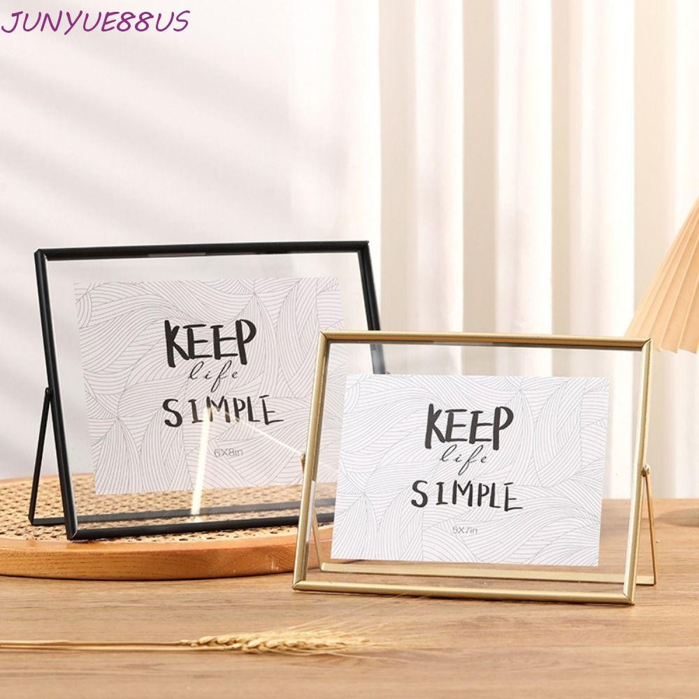 JUNYUE88US Metal Photo Frame, Minimalist Style Transparent Surface ...