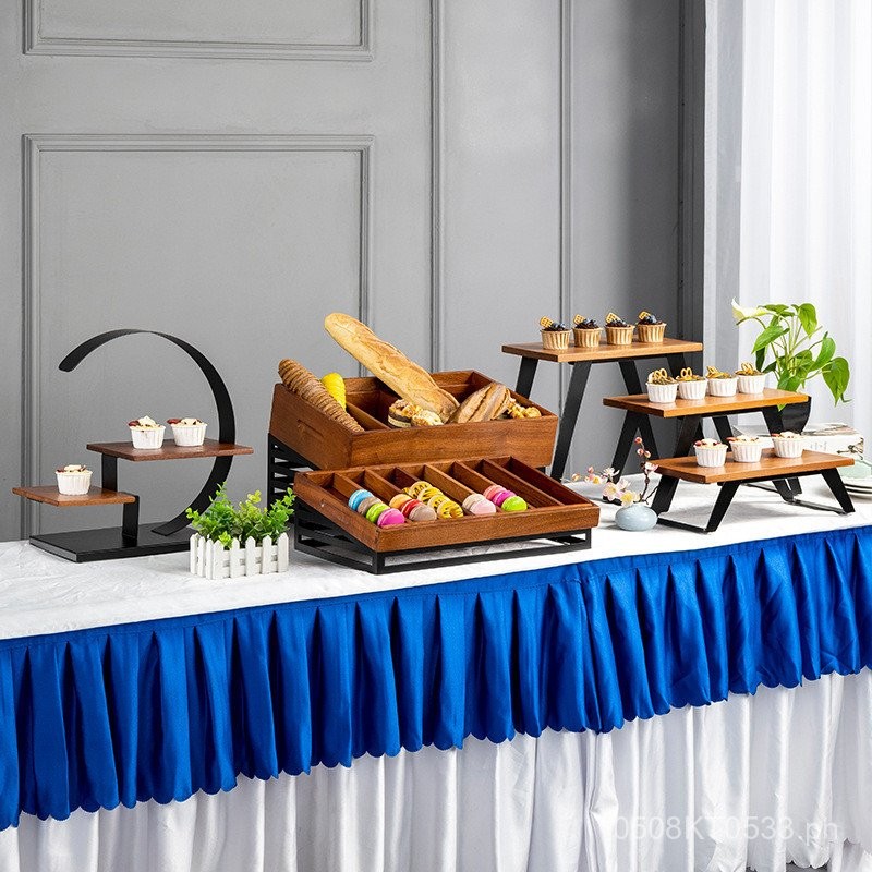 Chinese Style Tea Break Set Wooden Buffet Dessert Table Tray Display ...