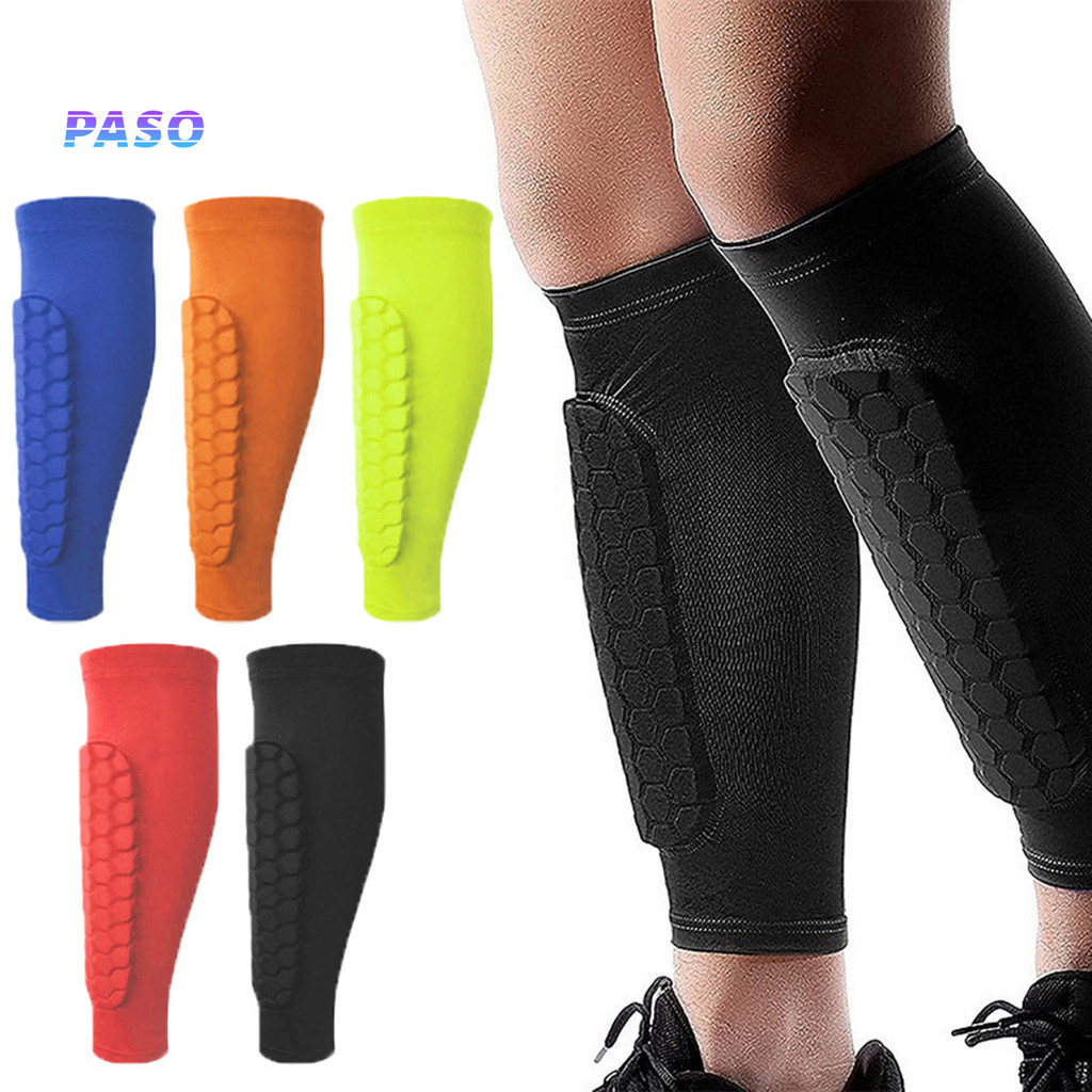 PSO-Soccer Shin Guard Sleeves Calf Compression Sleeve with Honeycomb ...