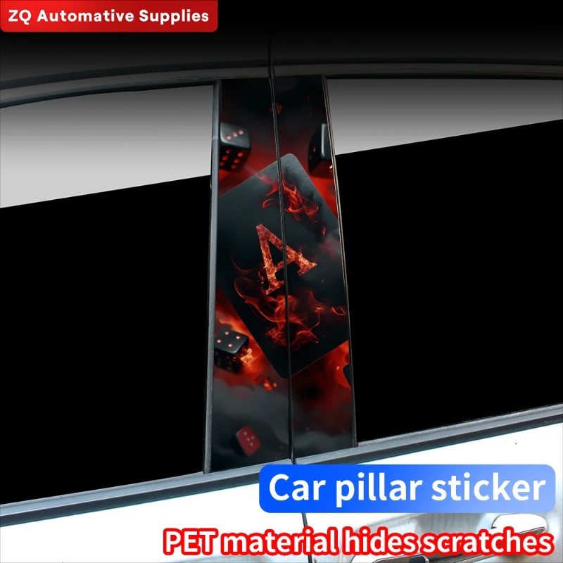 Waterproof Poker Car Stickers Car Center Pillar Decal Scratch Cover ...