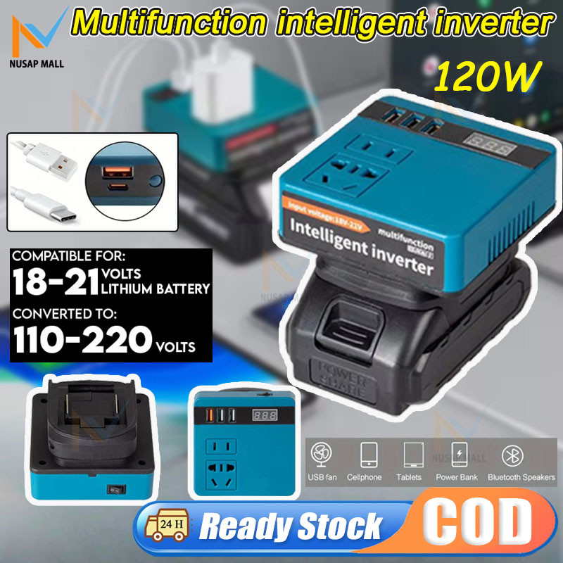 18V Portable Mini Intelligent Inverter Power Converter Power Station ...