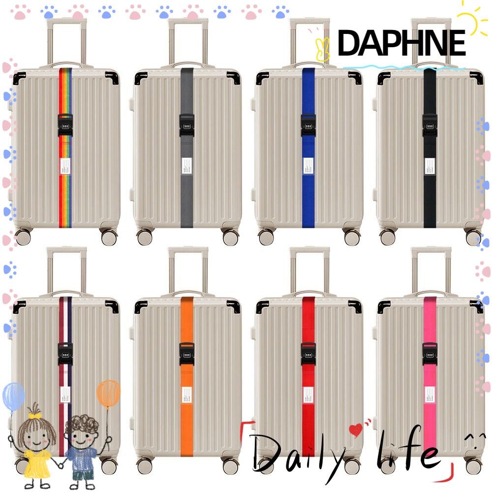 DAPHNE Luggage Buckle Strap, Password Lock Name Sticker Baggage Belts ...