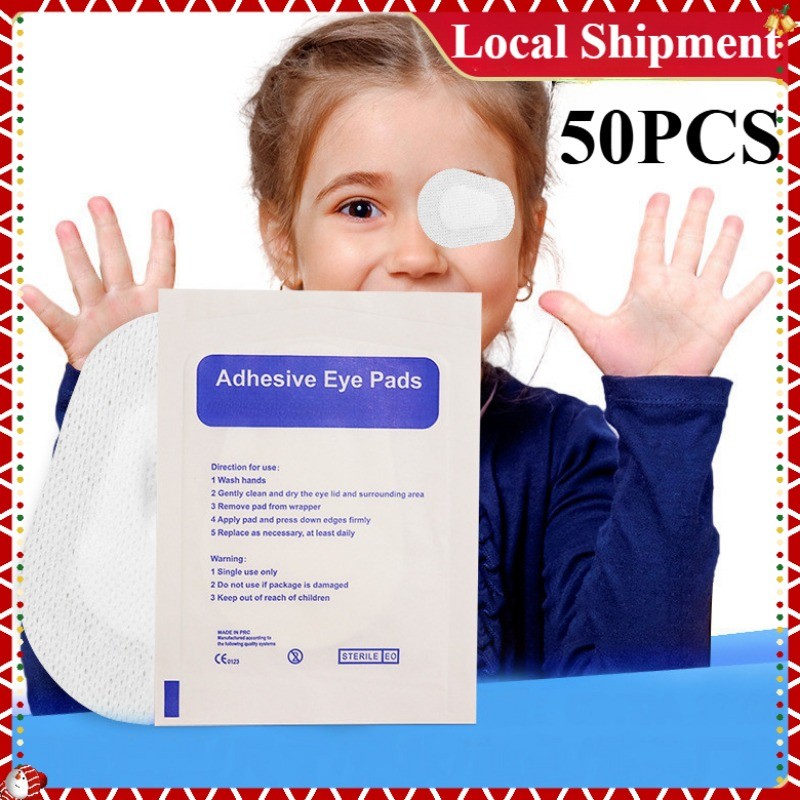 Ready Stock 50Pcs Sterile Eye Pad Compact Sticky Patches Medical Pads ...