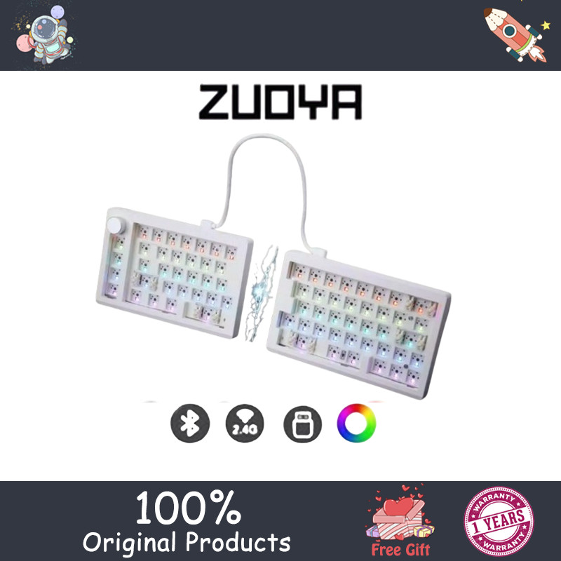 ZUOYA GMK70 Split kit 3-mode RGB ergonomic bluetooth one-handed ...