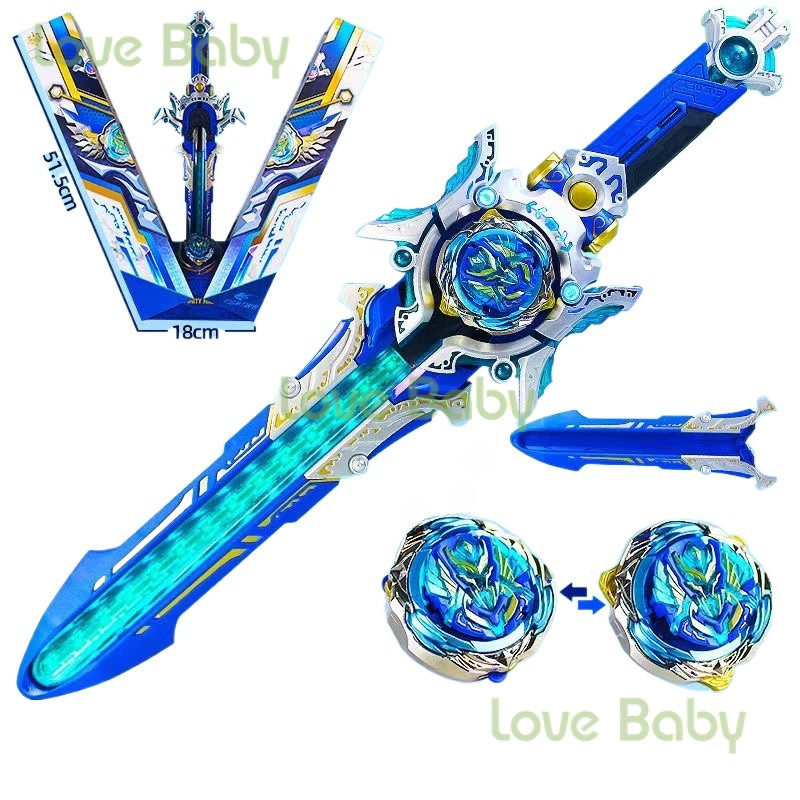 Hurricane Battle Spirit 6 Sword Spinning Top 2 Sword Body Luminous Gift ...