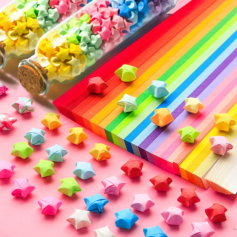 90 Sheets/pack 10 Color Lucky Pentagram Origami for Children DIY ...