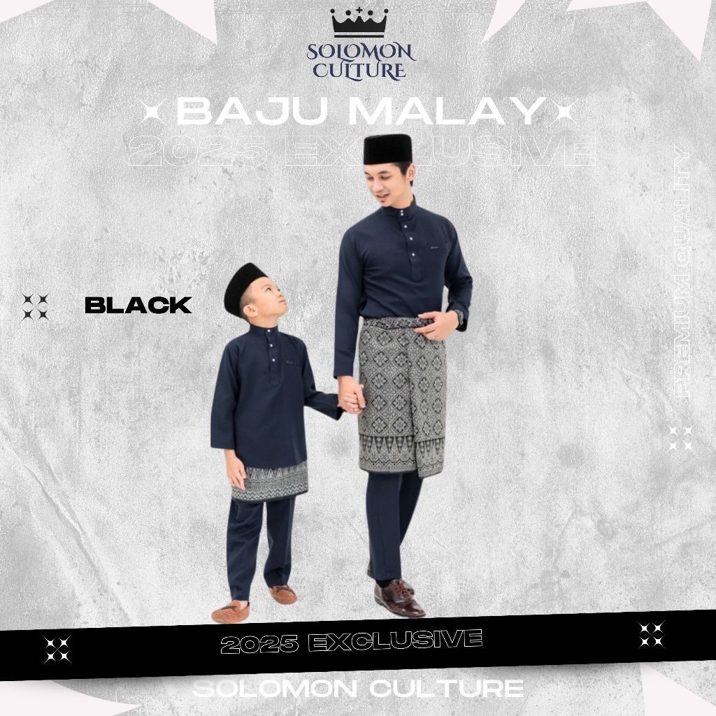 Raya 2025 Exclusive Premium Malay Clothes Set Father & Son By 14 colors 2y-12y S-XXL | Shopee ...