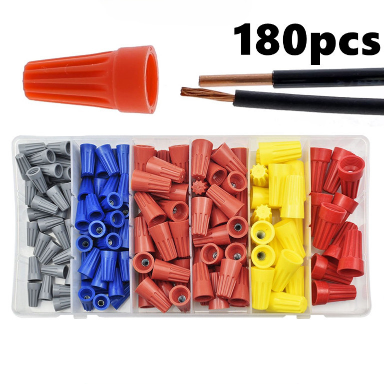 180pcs Quick Wire Nut Wire Twist Connector Spring Twist-On Screw ...