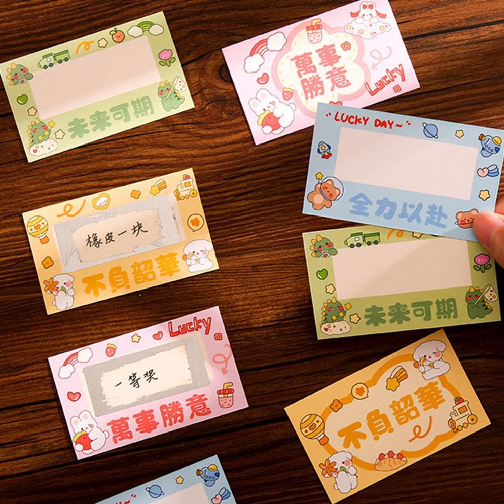 20pcs Lucky Cartoon Scratching Kindergarten Children Points Card Diy ...