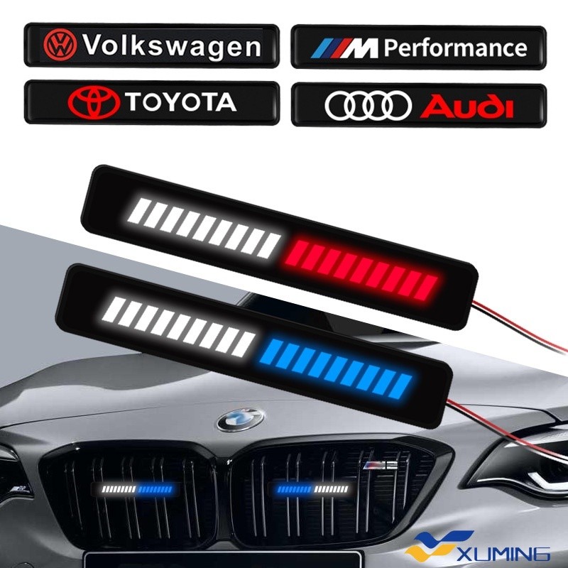 XM 1 piece 3D Car Front Grille Mid Net LED Decoration Light Badge ...