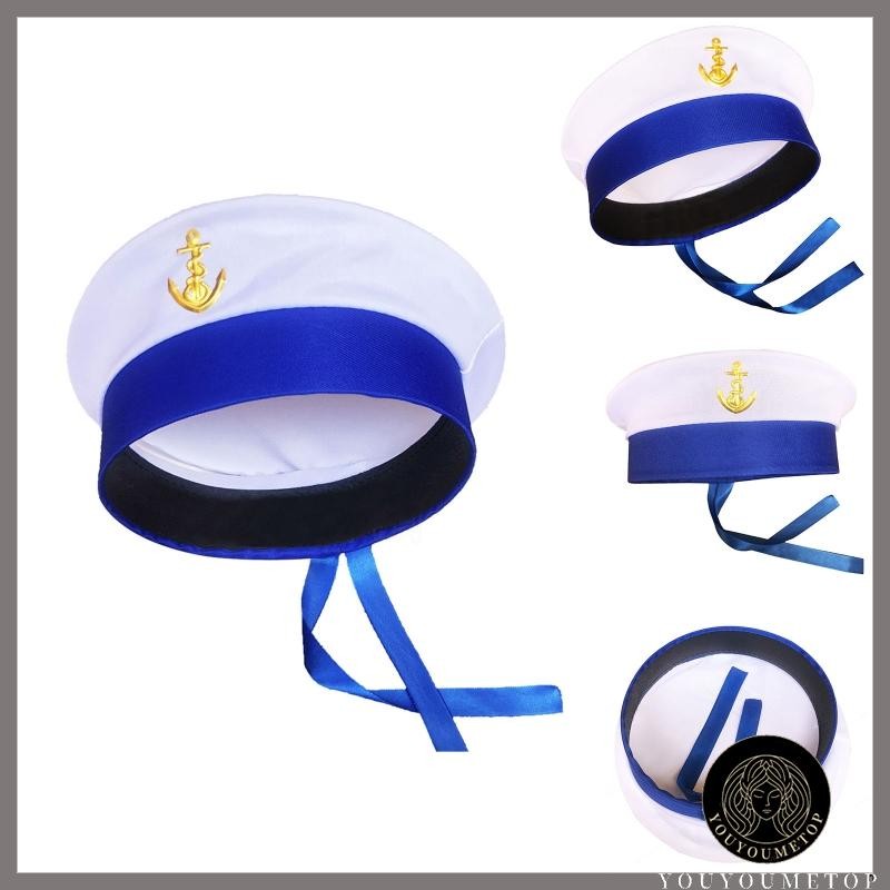 YOUYO Sailor Hat Yacht Captain Hat Sailor Captain Costume Men Navy ...