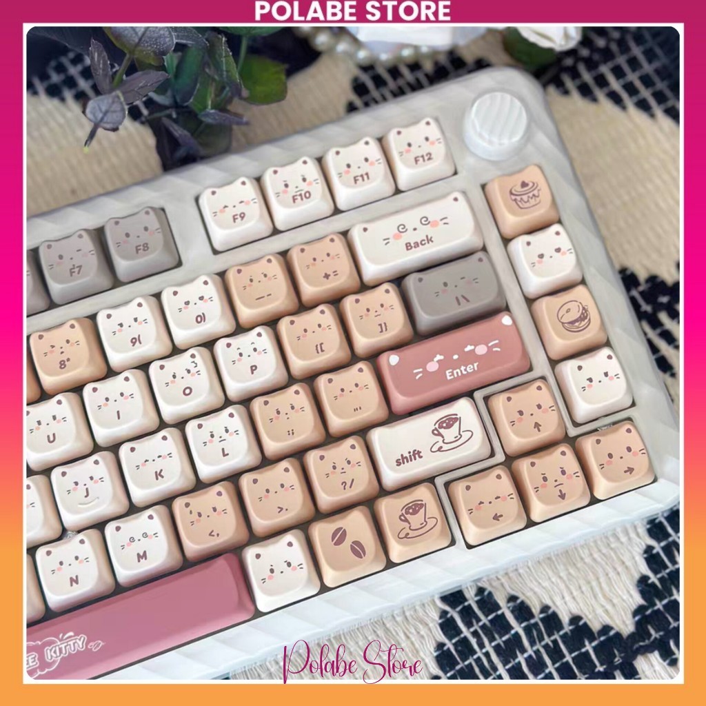 Keycap mao Coffee Cat mao profile mechanical keyboard Polabe Store ...