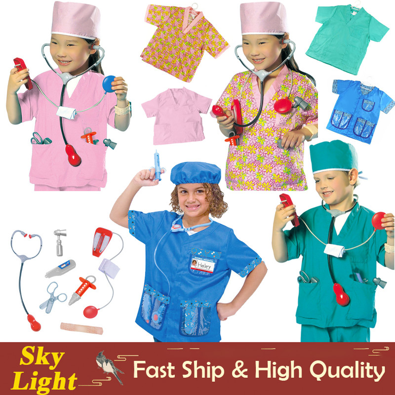 Nurse Doctor Cosplay Costume For Kids Girl Boy Hospital Occupation ...