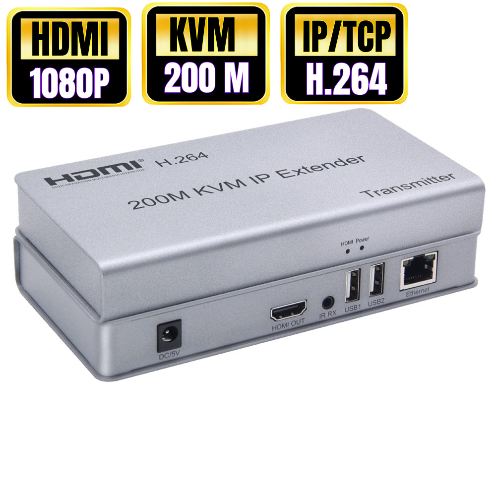 200M HDMI KVM IP Extender Over RJ45 Ethernet Cat5e Cat6 Cable HDMI ...