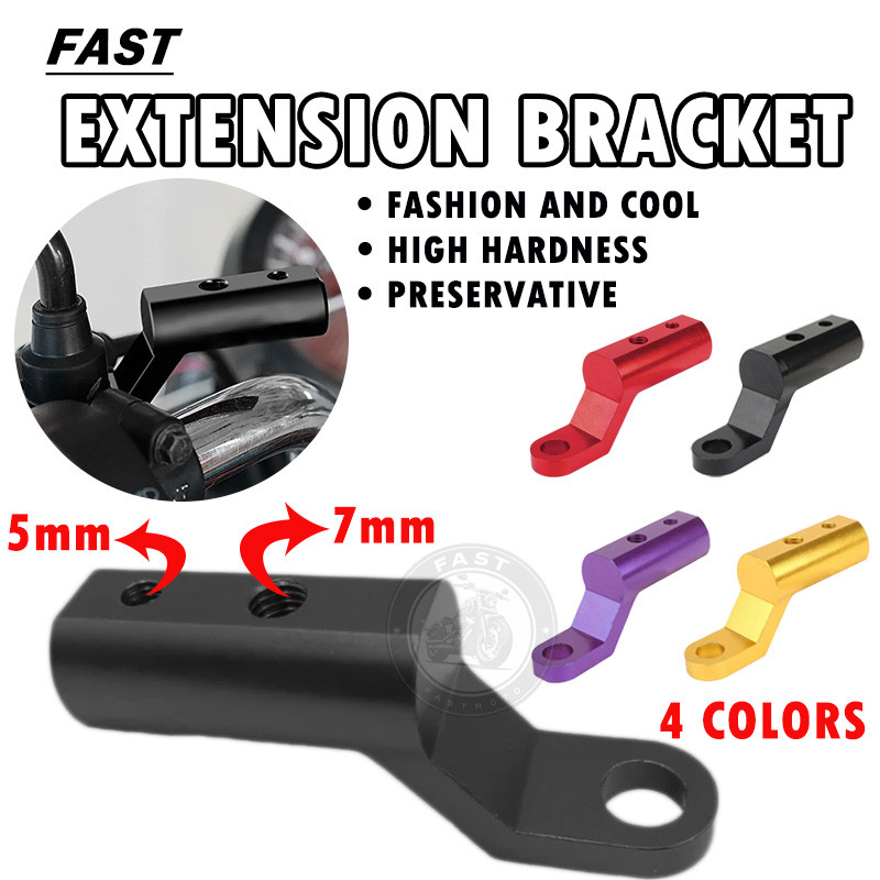 FAST Universal Motorcycle Rearview Mirror Extender Bracket Adapter ...