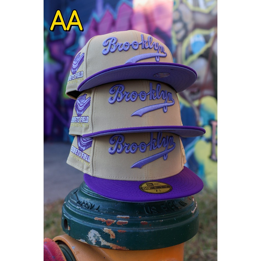 MLB Brooklyn Dodgers Ebbets Field Vegas Gold Deep Purple 59Fifty Fitted ...