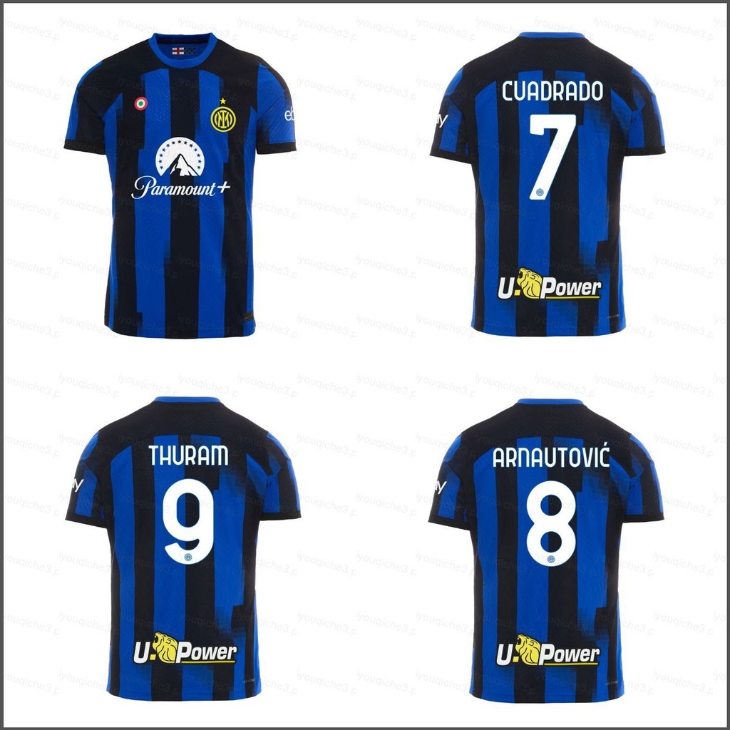 2023-2024 Serie A Inter Milan Cuadrado Arnautovic Thuram home jersey ...