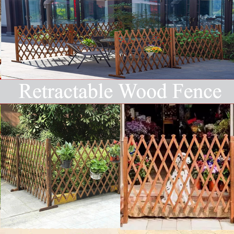 8Sizes Garden Fence Retractable Outdoor Wood Mesh Fence Foldable Modern ...