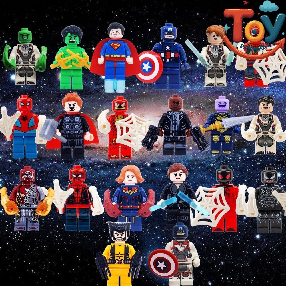 24Pcs/set Superhero Mini Building Blocks Dolls Marvel DC Superhero ...