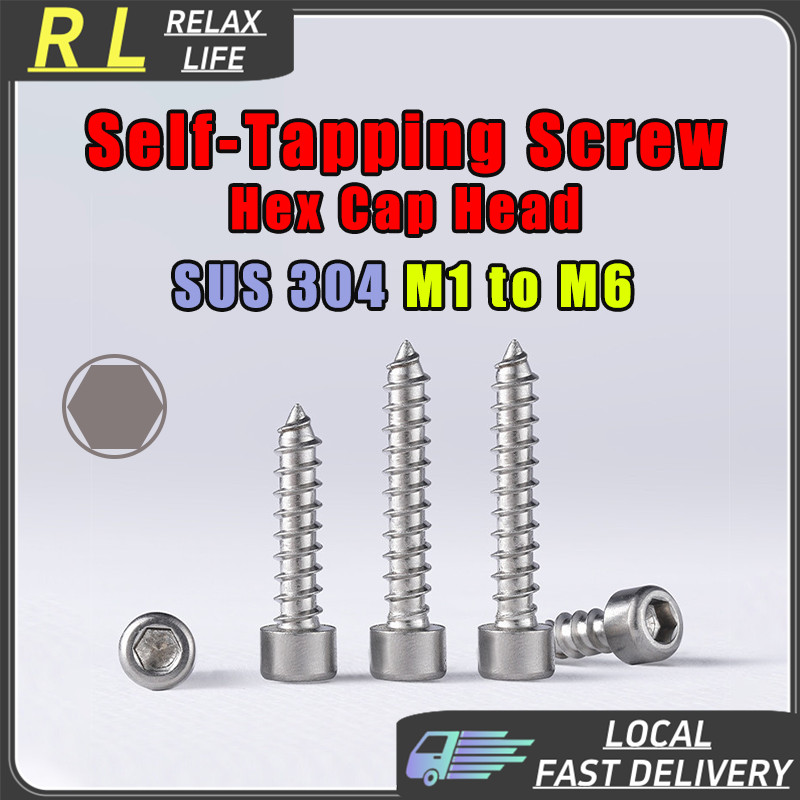 [RL]304 Hex Socket Cap Head Screw Self Tapping Stainless Steel Allen ...
