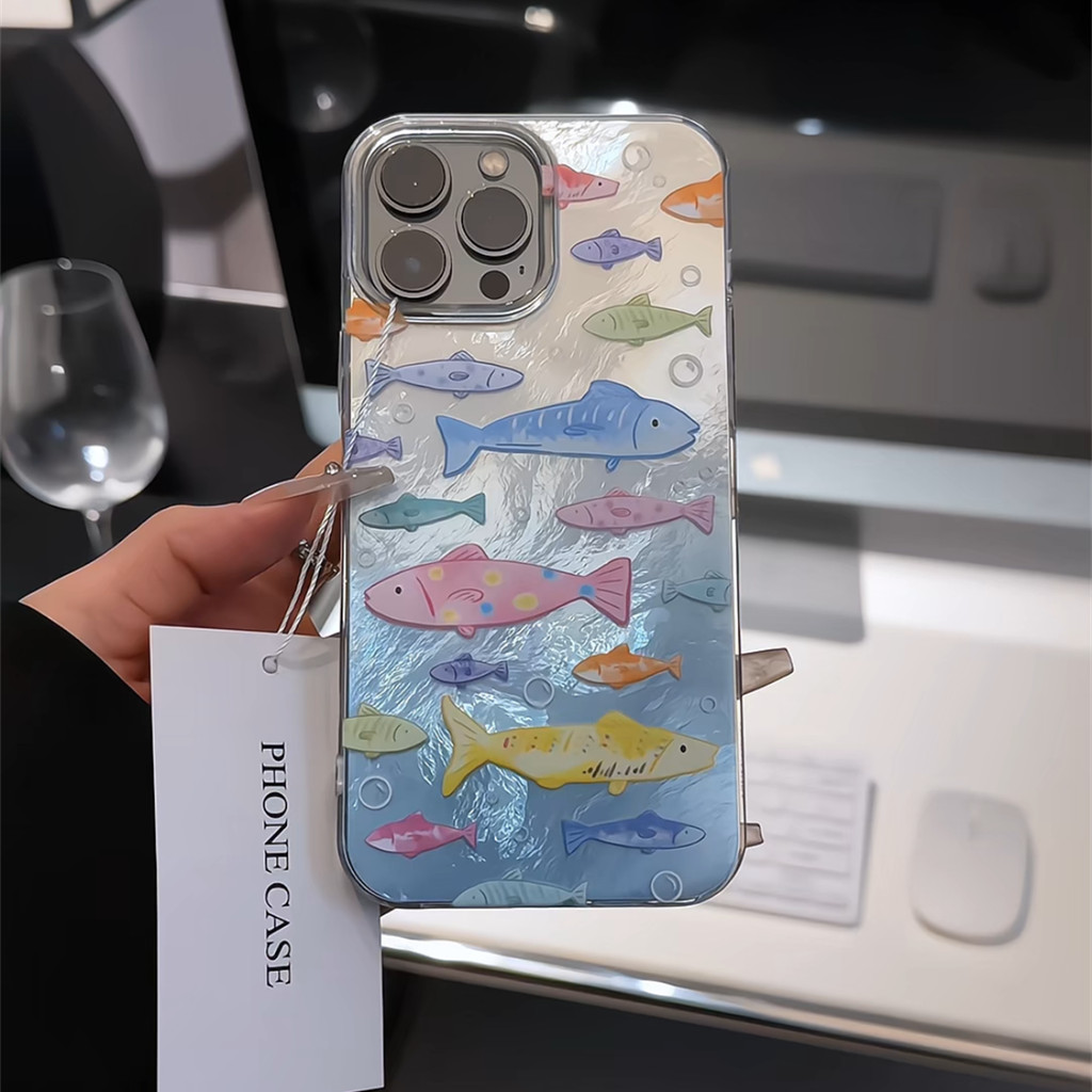 Huiwanju color fish school, suitable for iPhone16pro mobile phone case ...