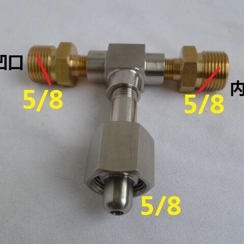 G5/8 Tee Joint Cylinder Diversion Argon, Hydrogen Nitrogen, Oxygen ...