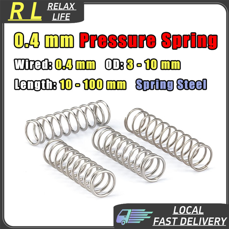 [RL] 0.4mm Pressure Springs Wired d 0.4 mm OD 3/4/5/6/7/8/9/10mm Length ...