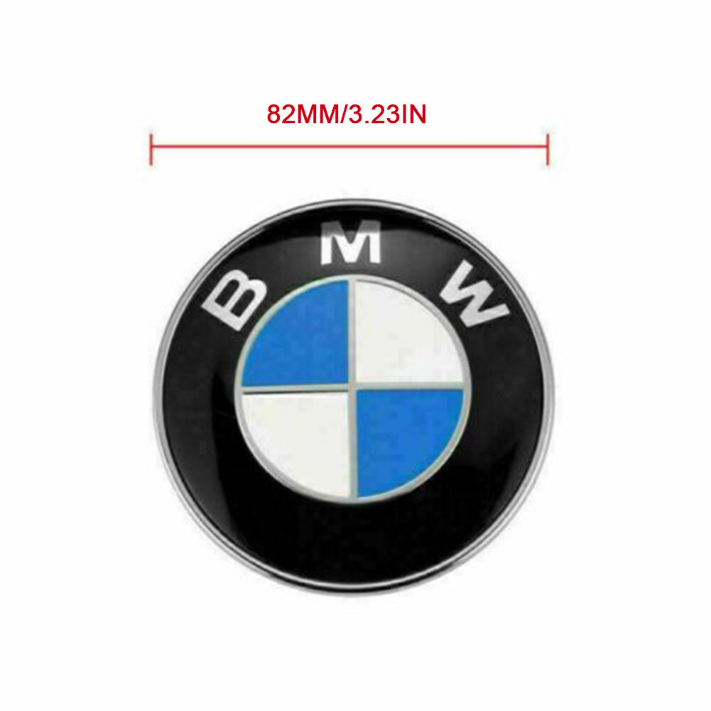 2Pcs Front Hood Rear Trunk Hatch Lid Emblem Blue White 82MM+74MM ...
