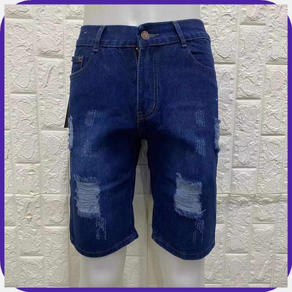 RRJ}Xg+Denim&wH$Short)CC}Tattered>IV}Men's>Wd}Shorts | Shopee Philippines