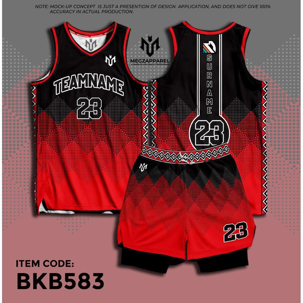 MEGZ BKB583 Customize Basketball Jersey Full Sublimation Free ...