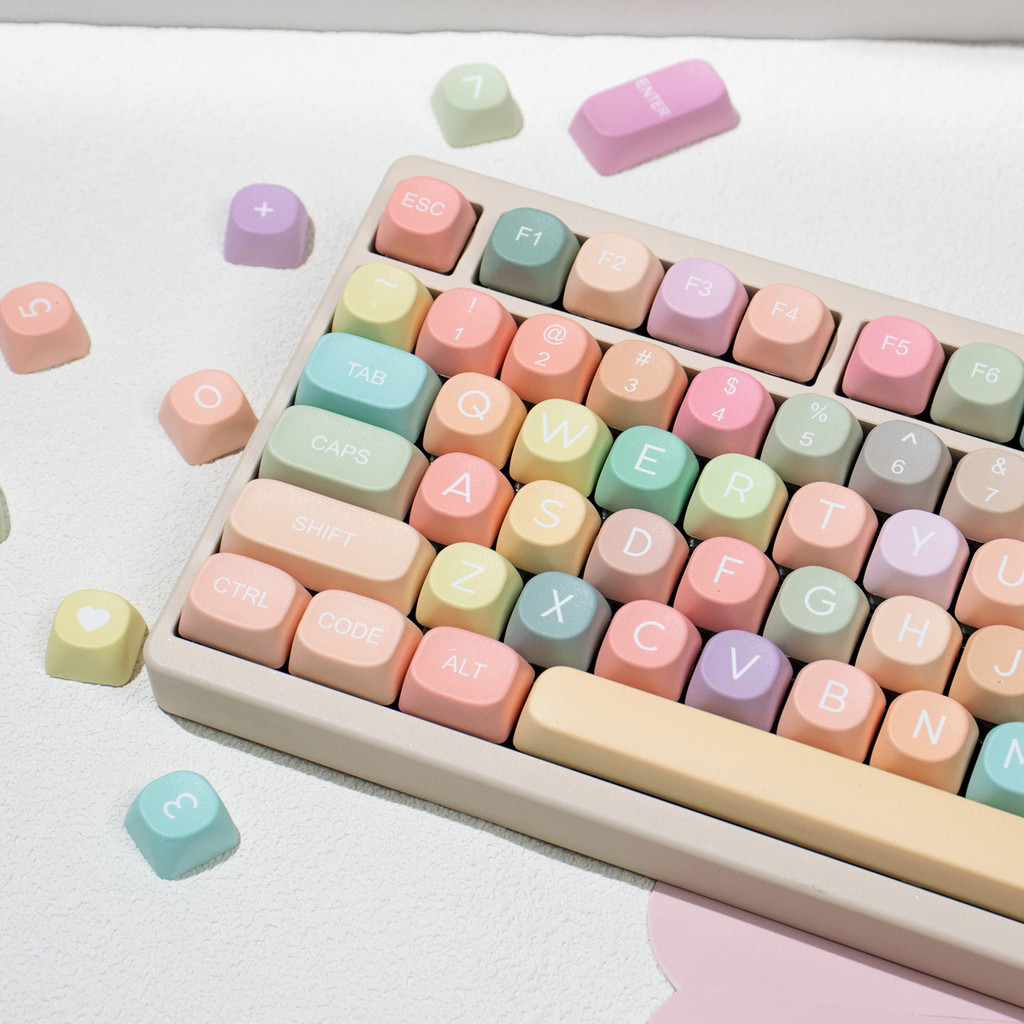 Rainbow MOA Profile Keycaps 126 Keys Cute Candy colorful PBT Keycap set ...