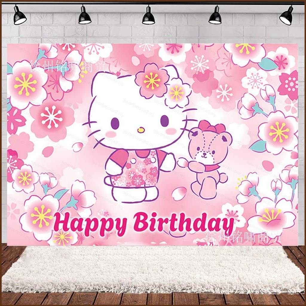 SQ2 Pink Hello Kitty Theme decoration Celebrate birthday Party Photo ...