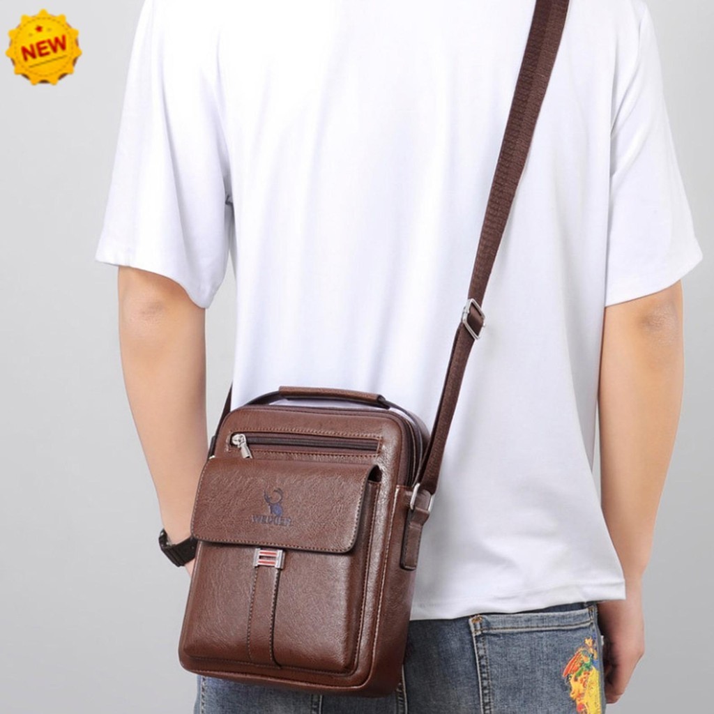 Fashion Retro Men Bag Shoulder Bag Messenger Bag Zipper Bag Business ...