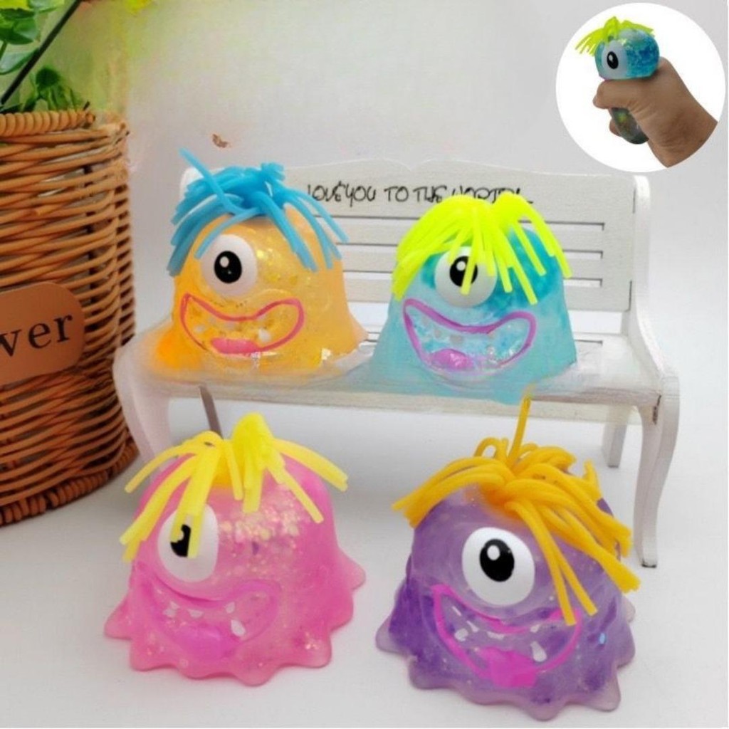 (CFC) SLOW RISING FUNNY HAIR MONSTERS SQUEEZE TOY cute sensory motor ...
