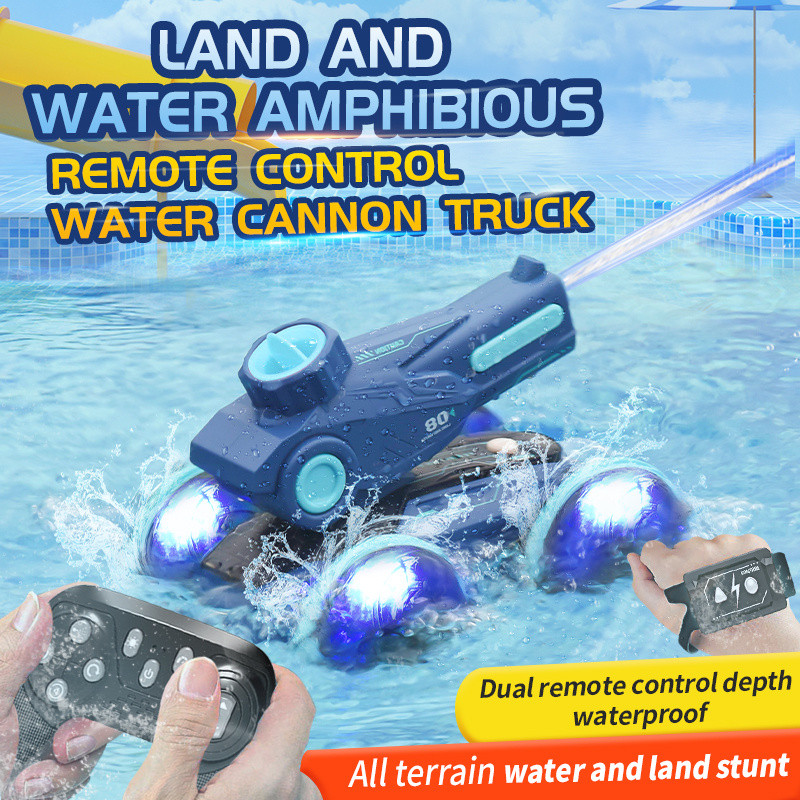 RC Amphibious Remote Control Car Boat for Kids, 4WD Water Squirt Gesture Sensing RC Car, 2.4GHz ...