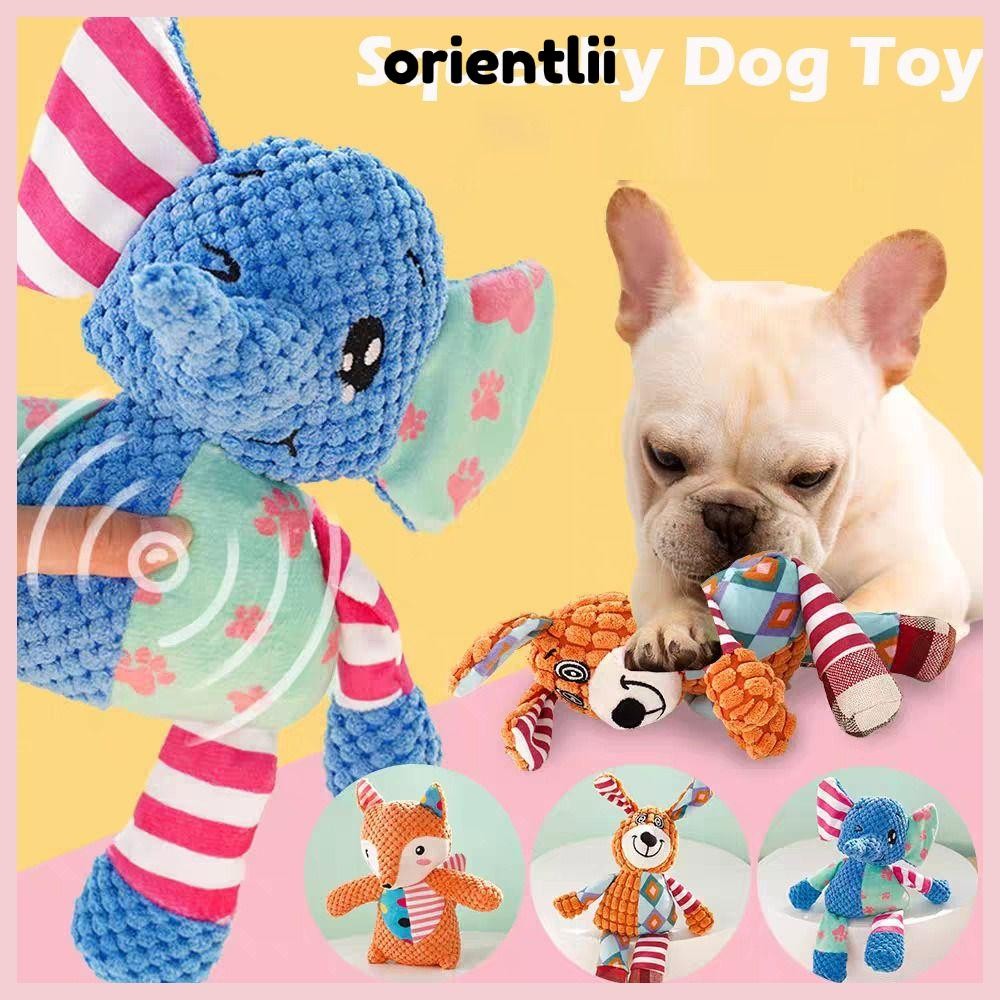 ORIENTLEE Squeaky Dog Toy, Squeeze Plush Animals Puppy Chew Toy, Soft ...