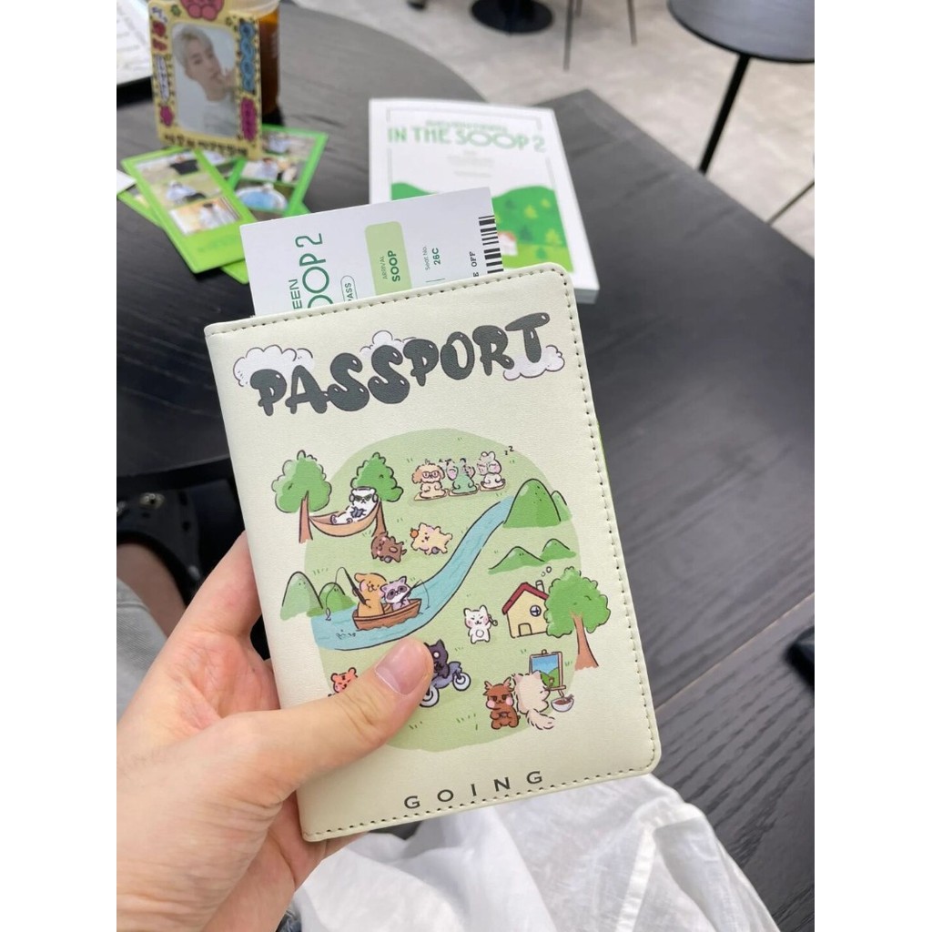 KPOP Idol Seventeen Cartoon Image Passport Cover Cute Storage Multi ...