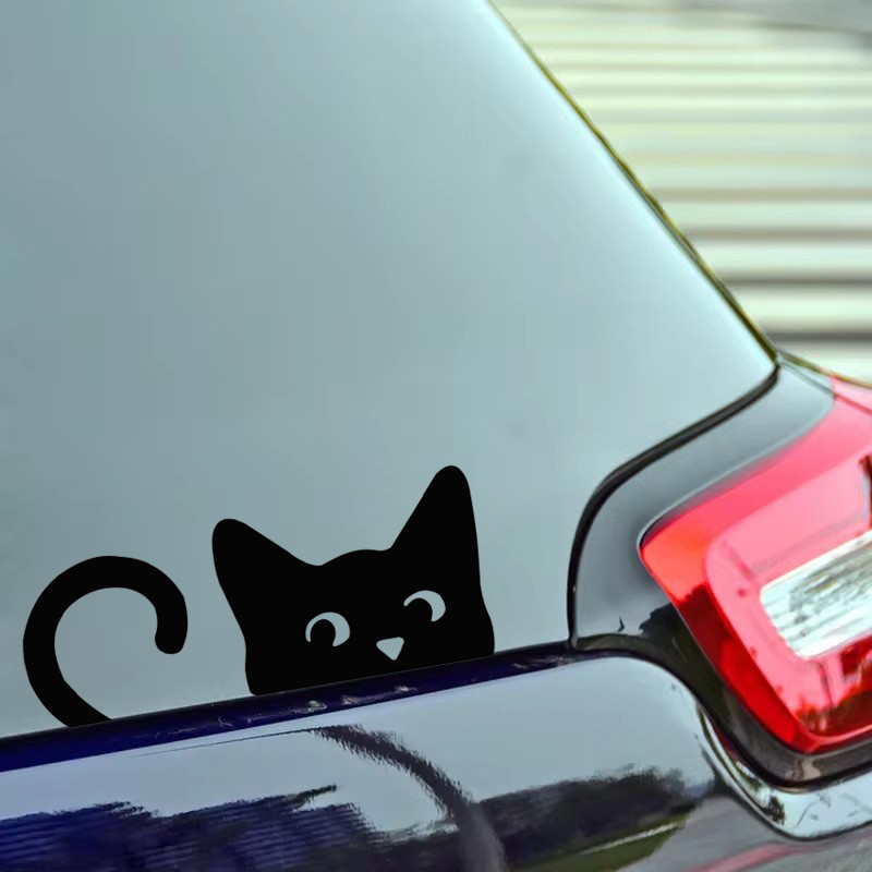 Car Stickers Cute Cat Decorations Window Glass Cartoon Stickers Car ...