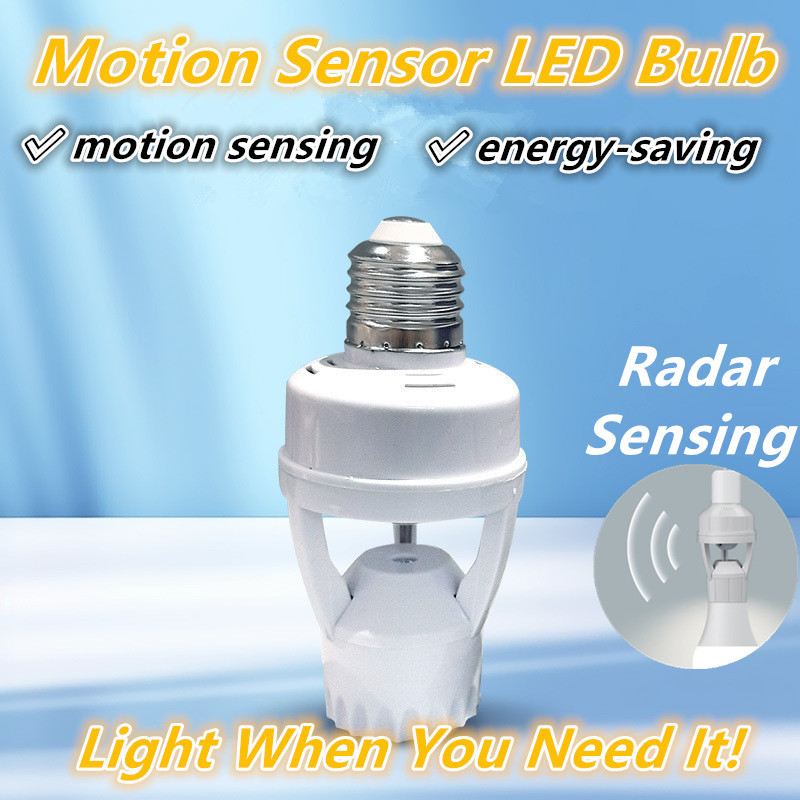 Motion Sensor LED Bulb-Auto On/Off 360° Adjustable, Energy Saving Smart ...