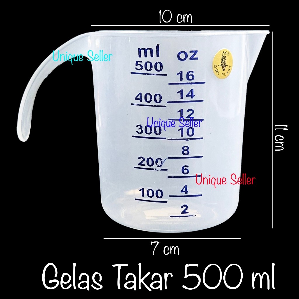 500ml Thick Measuring Cup OWL Measuring Cup 1/2 Liter GT 500 / Measuring Cup Measuring Water ...