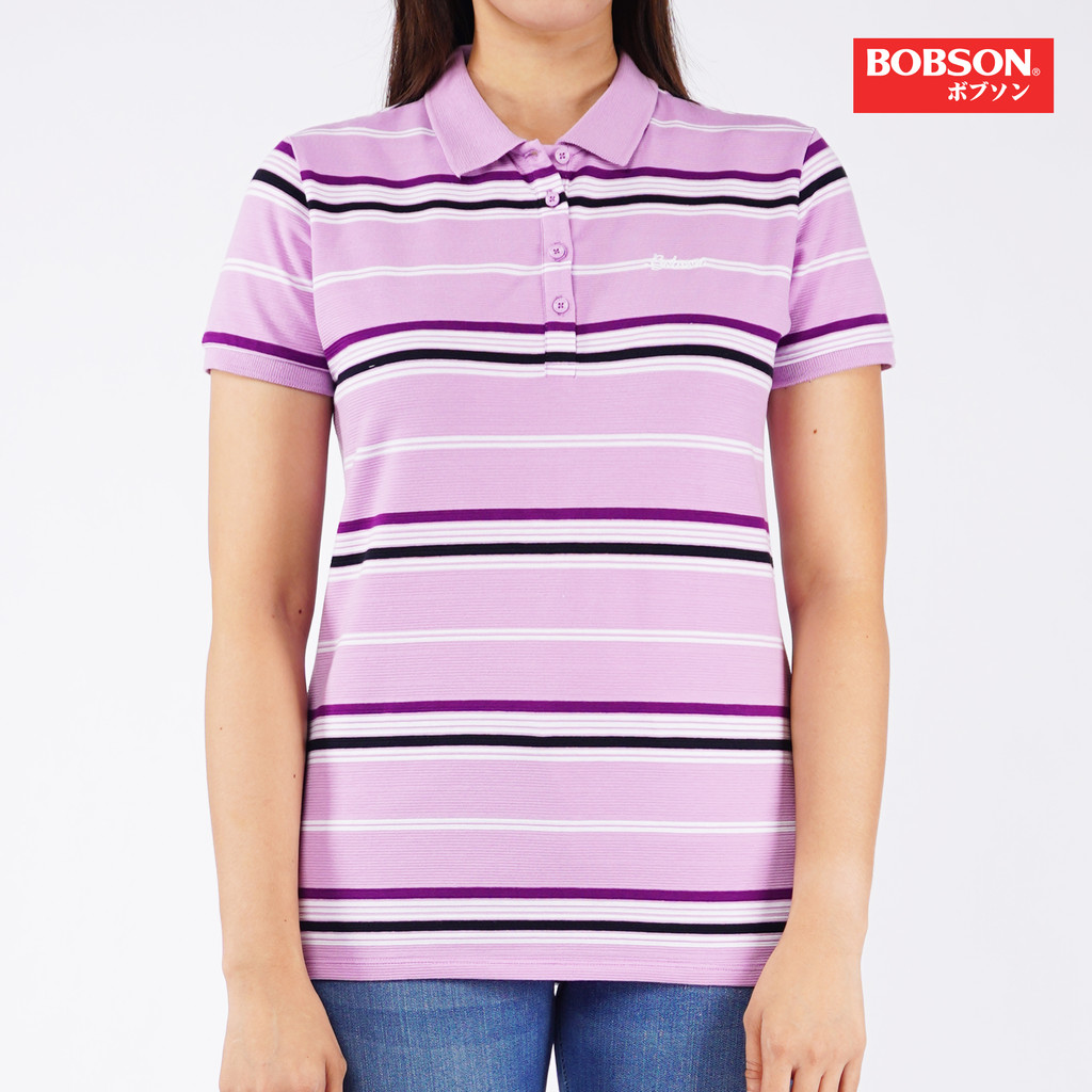 Bobson Japanese Ladies Basic Collared Shirt Missed Lycra Fabric Regular ...
