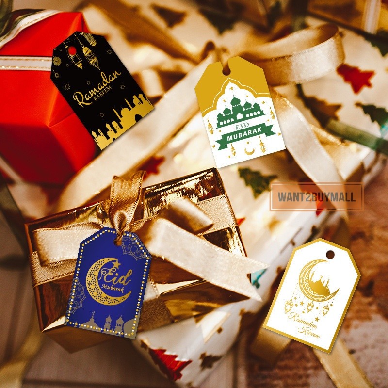 JOY Packaging Hanging Labels 48pcs Set Hari Raya Ramadam Eid Mubarak ...