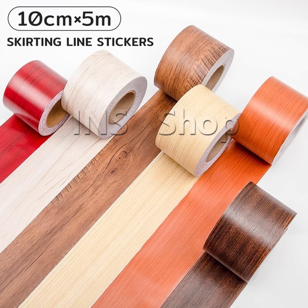INS Skirting Wood Grain Self-Adhesive Length 5 m Cornice Attached To ...