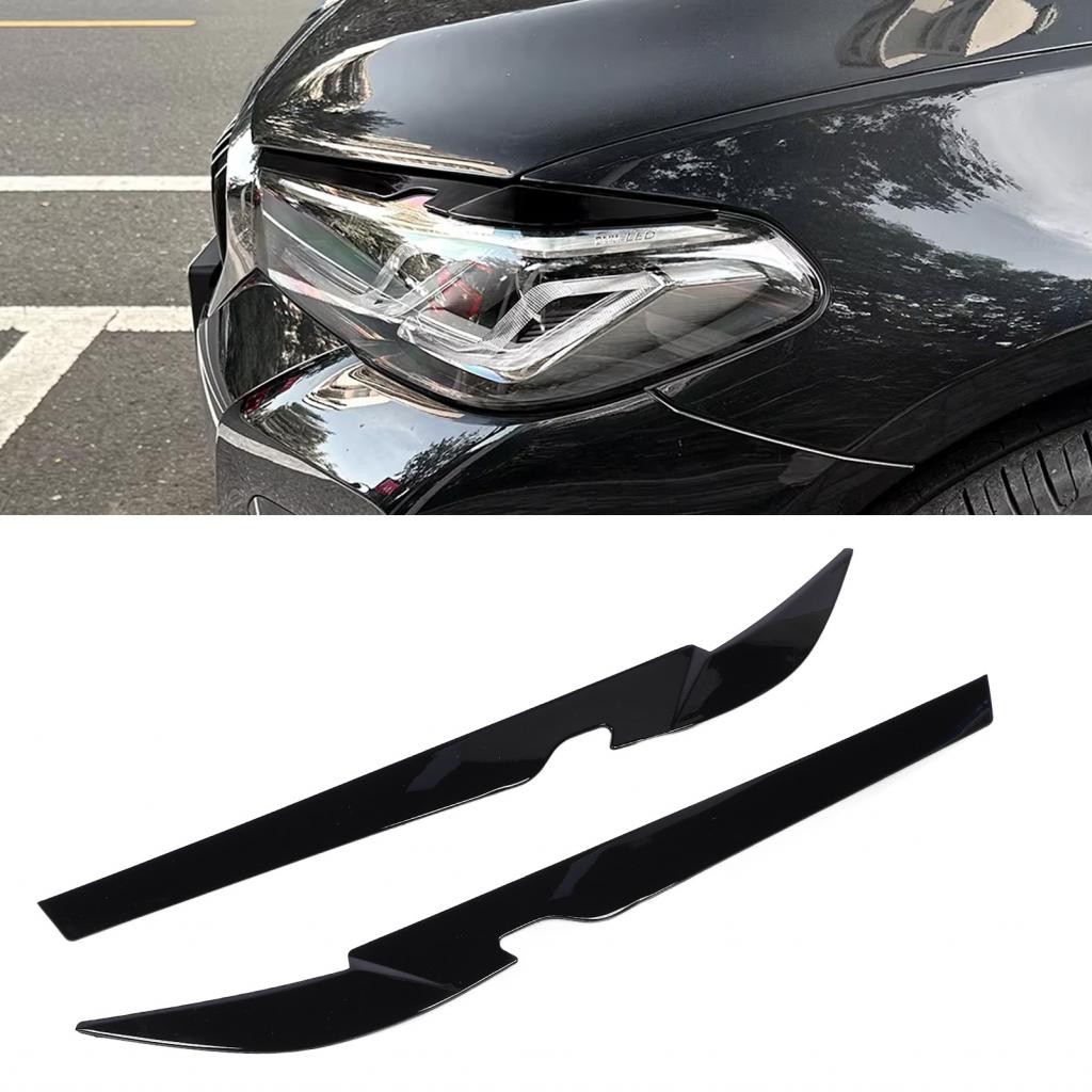 Titishop Headlamp Eyebrow Glossy Black Headlight Left Right Long ...