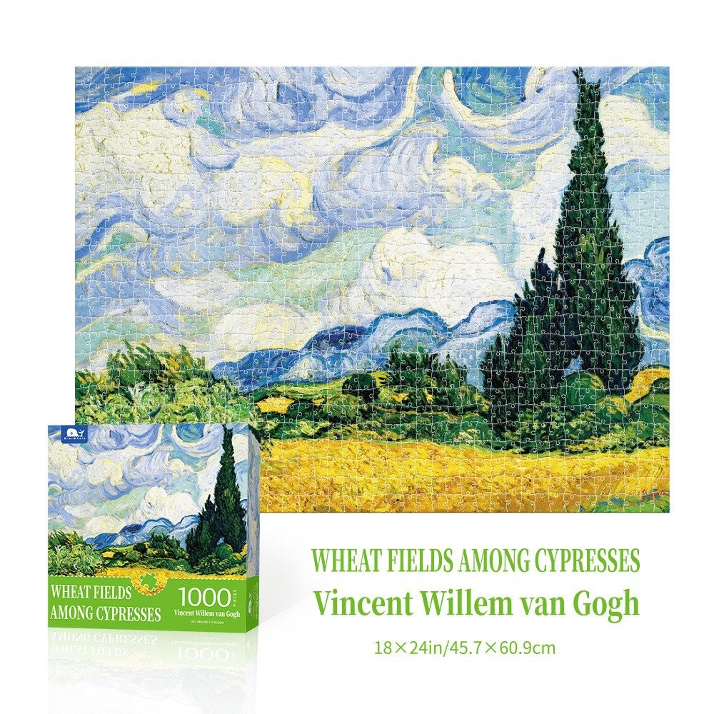 MiniWhale Upgraded Van Gogh Cypress Starry Night Oil Painting Puzzle ...