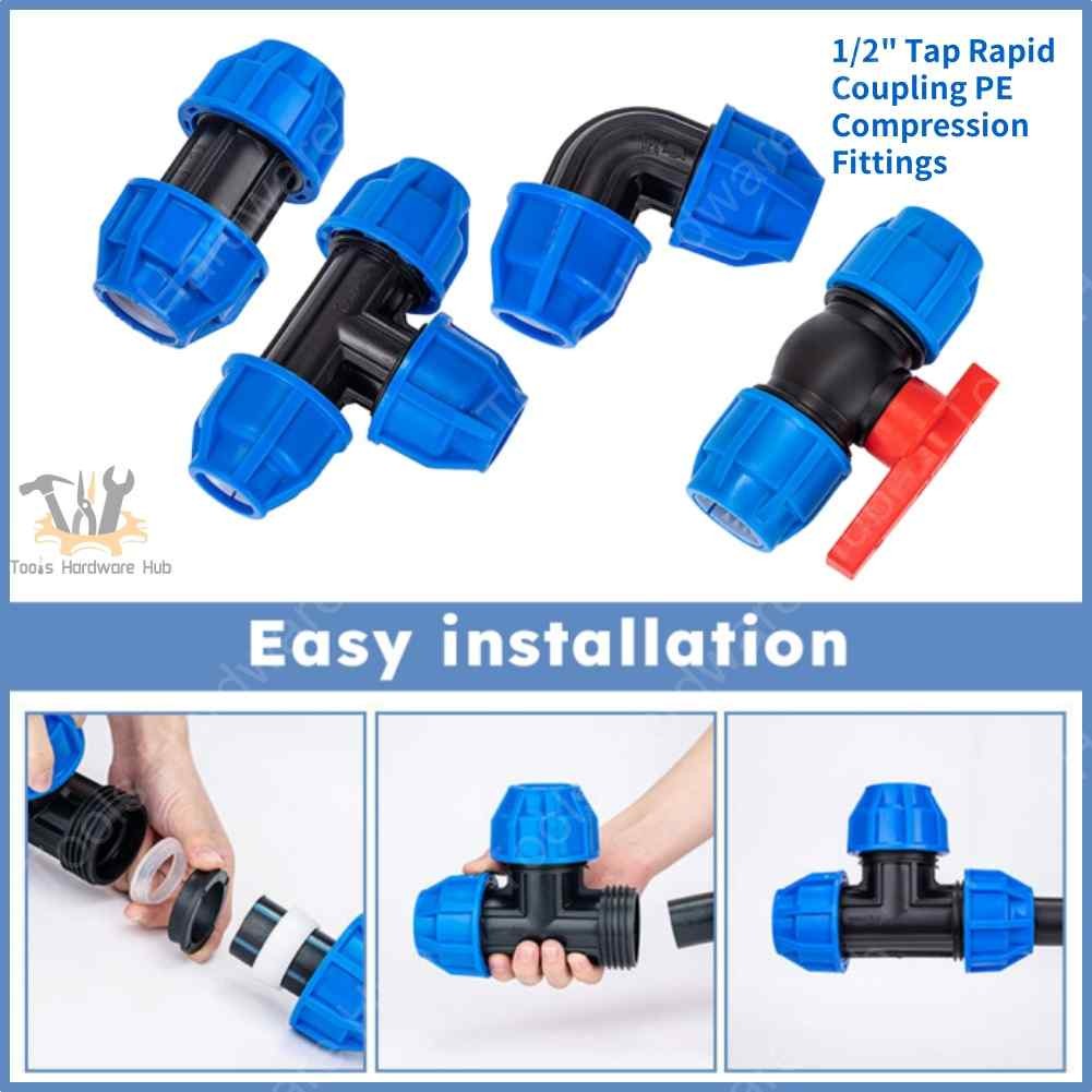 1/2"Refrigerator Tap Rapid Coupling PE Compression Fittings For Pe And ...