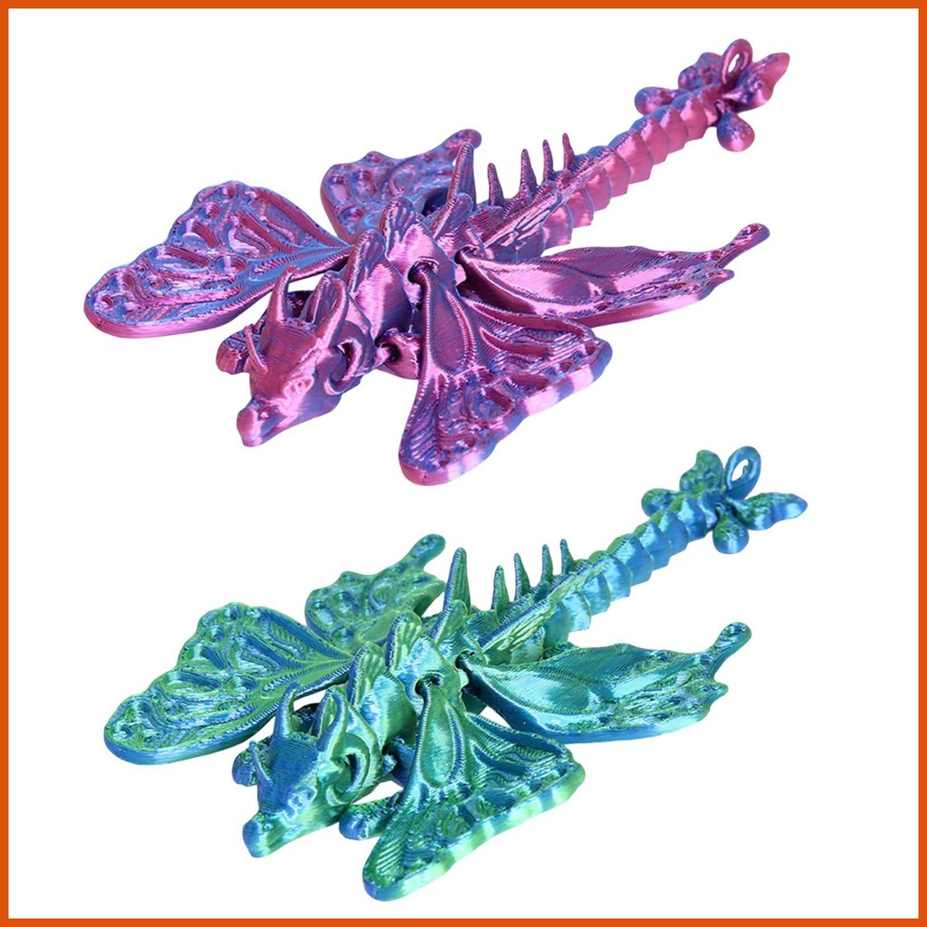 3D Printed Dragon With Wings Joint Movable Action Figure Dragon ...