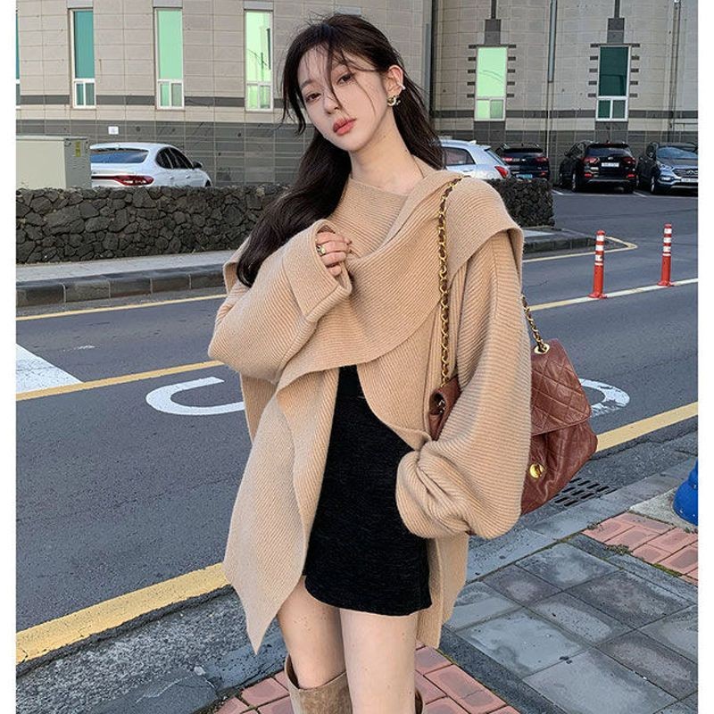 Korean Style Niche Temperament Design Cloak Style Shawl Lazy Style ...